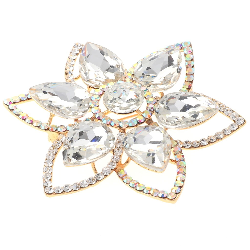 Large Crystal Flower Brooch - Walmart.com