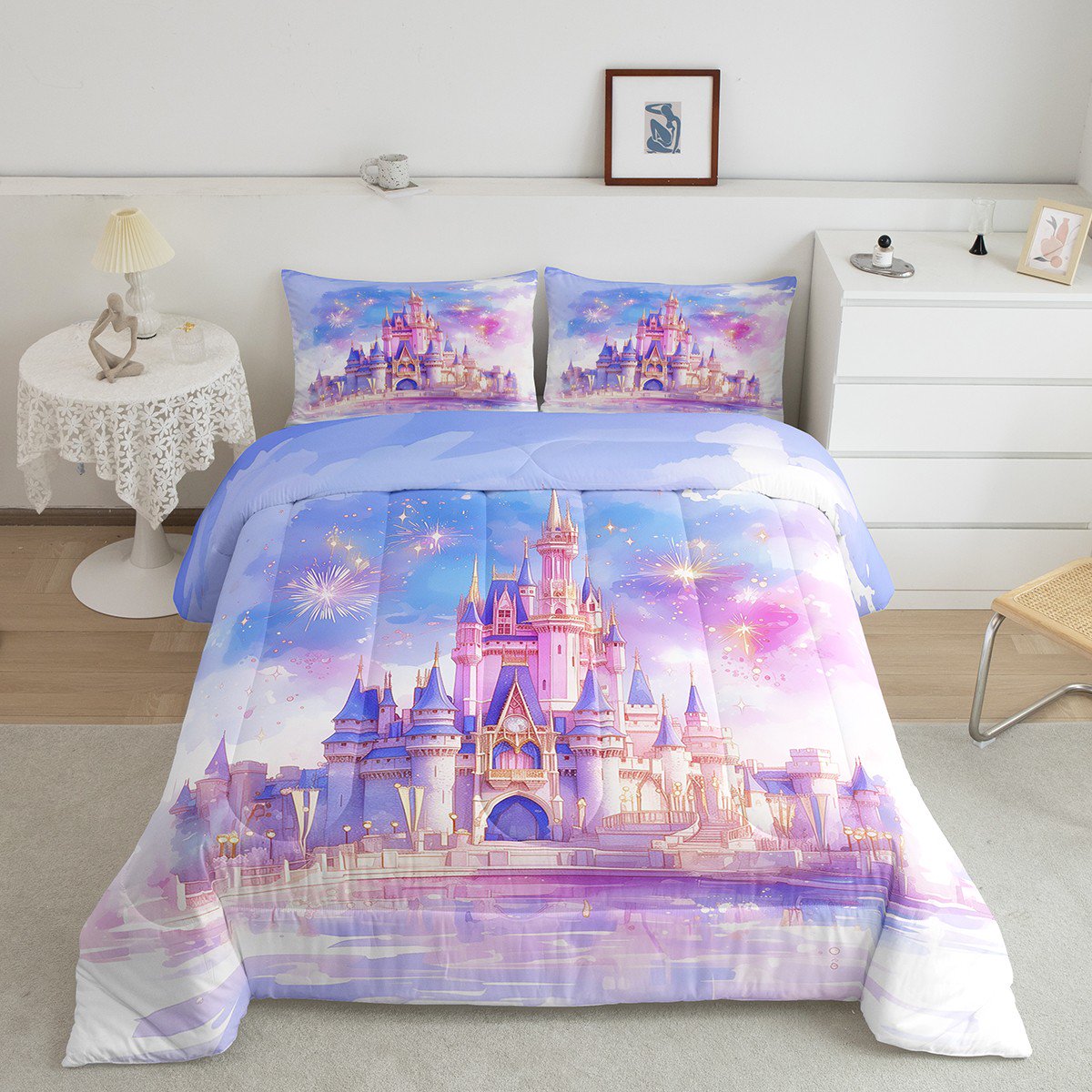 Click here for Yst Girls Castle Comforter Set Full Size Dreamy Th... prices