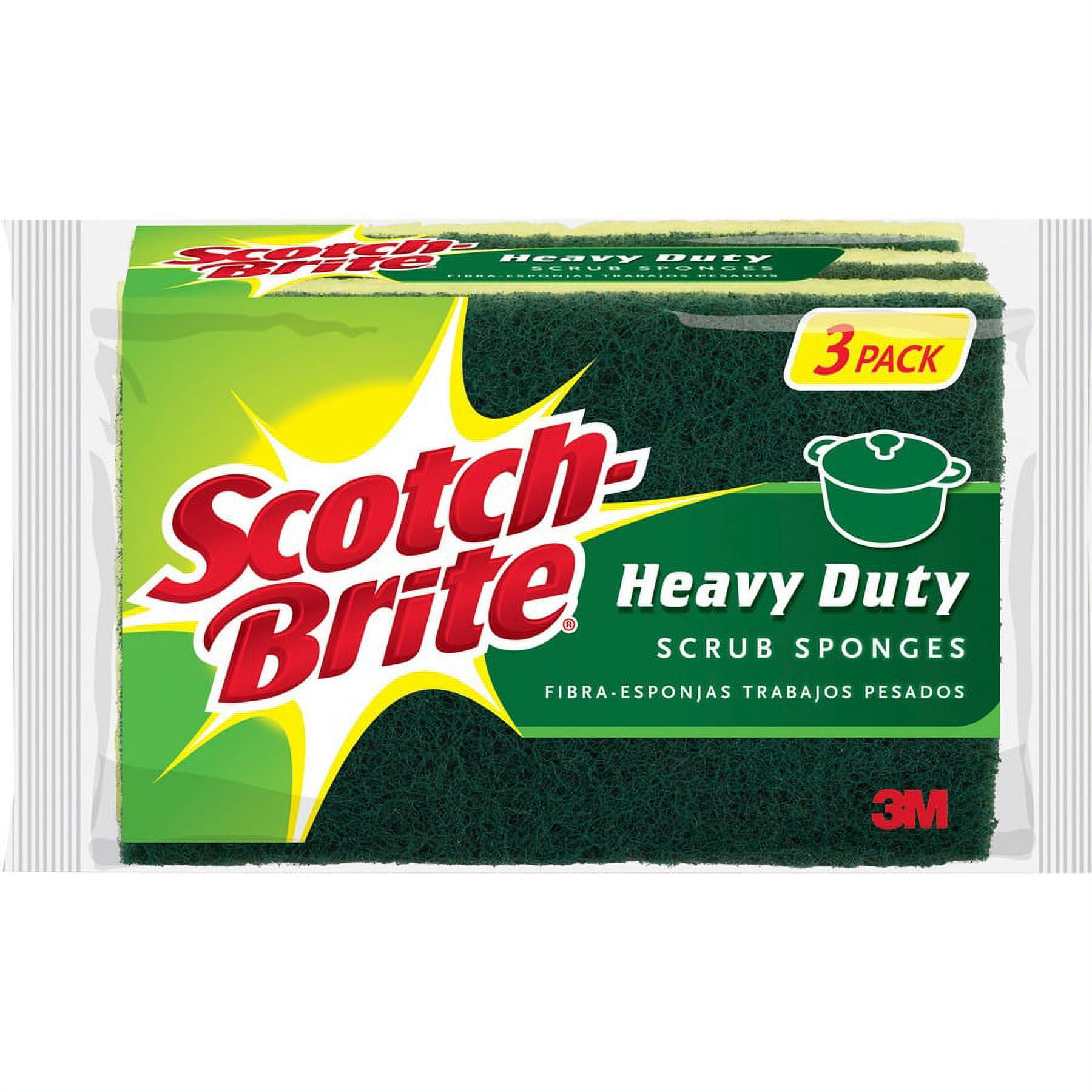 Scotch-Brite Heavy-Duty Scrub Sponges - 2.8" Height x 4.5" Width x 4.5 ...