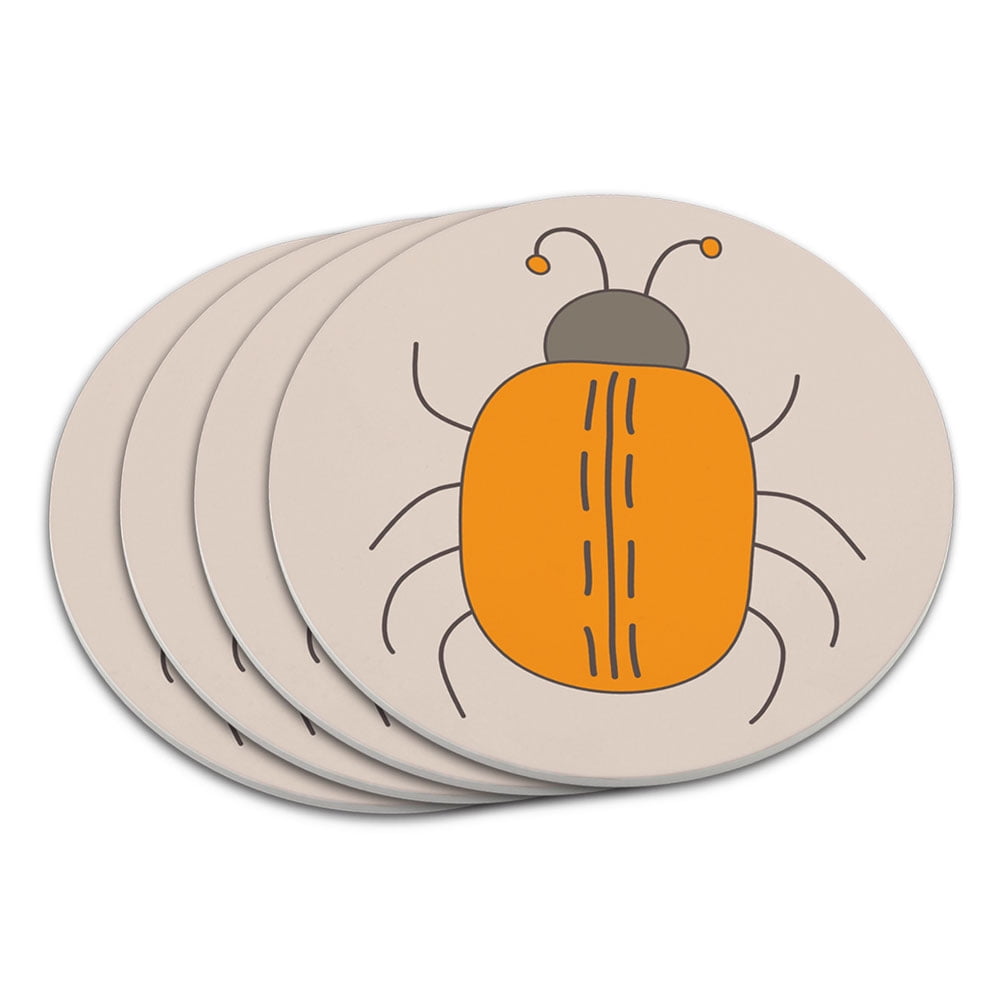 Bug Beetle Insect Orange Coaster Set - Walmart.com
