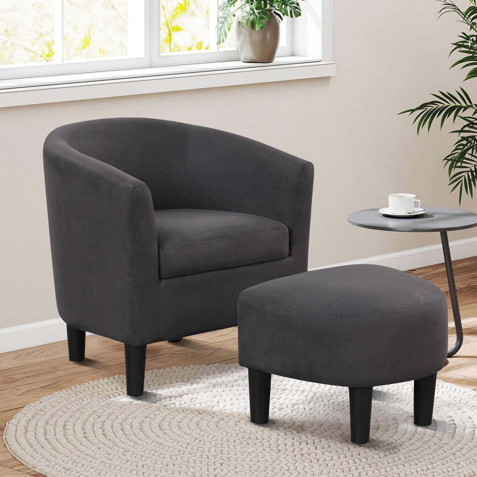 Click here for Bonzy Home Accent Chair With Ottoman  Barrel Club... prices