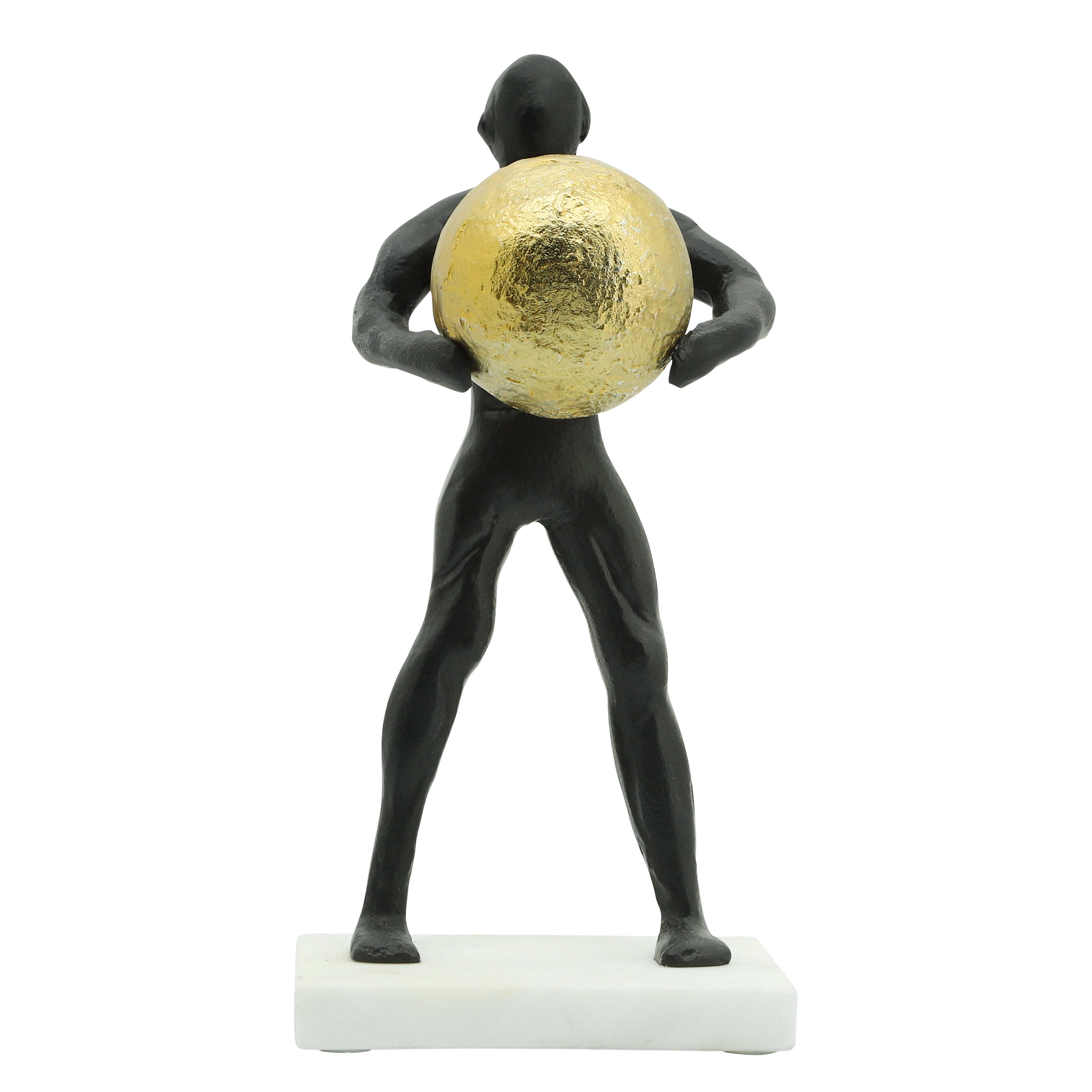 Sagebrook Home Metal 12"h Man Carrying Ball, Black/gold - Walmart.com