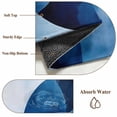 Abstract Circular Washable Area Rug 4x6 111 White Blue Stitching ...