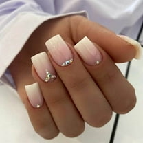 DEEHE Artificial Press On Nails Purple bloom Reusable Fake Nails Set ...