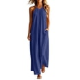Dresses for Women Sleeveless Round Neck Hanging Neck Ladies Casual ...