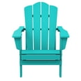 Wulful Folding Plastic HDPE Patio Adirondack Chair, Aruba Blue ...