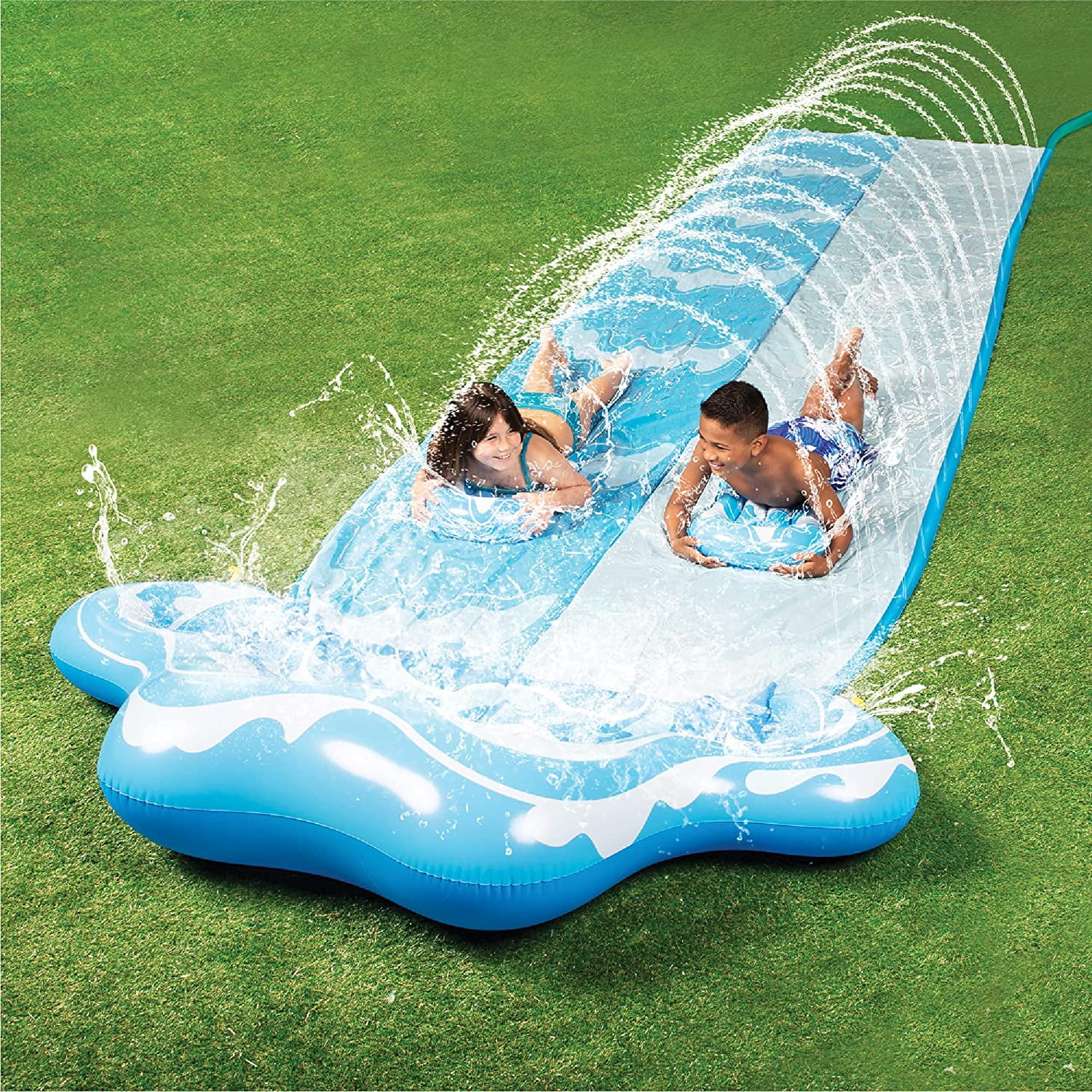 Lavinya 20ft Slip And Slide 2 Person Blue Wave Water Slides With 2