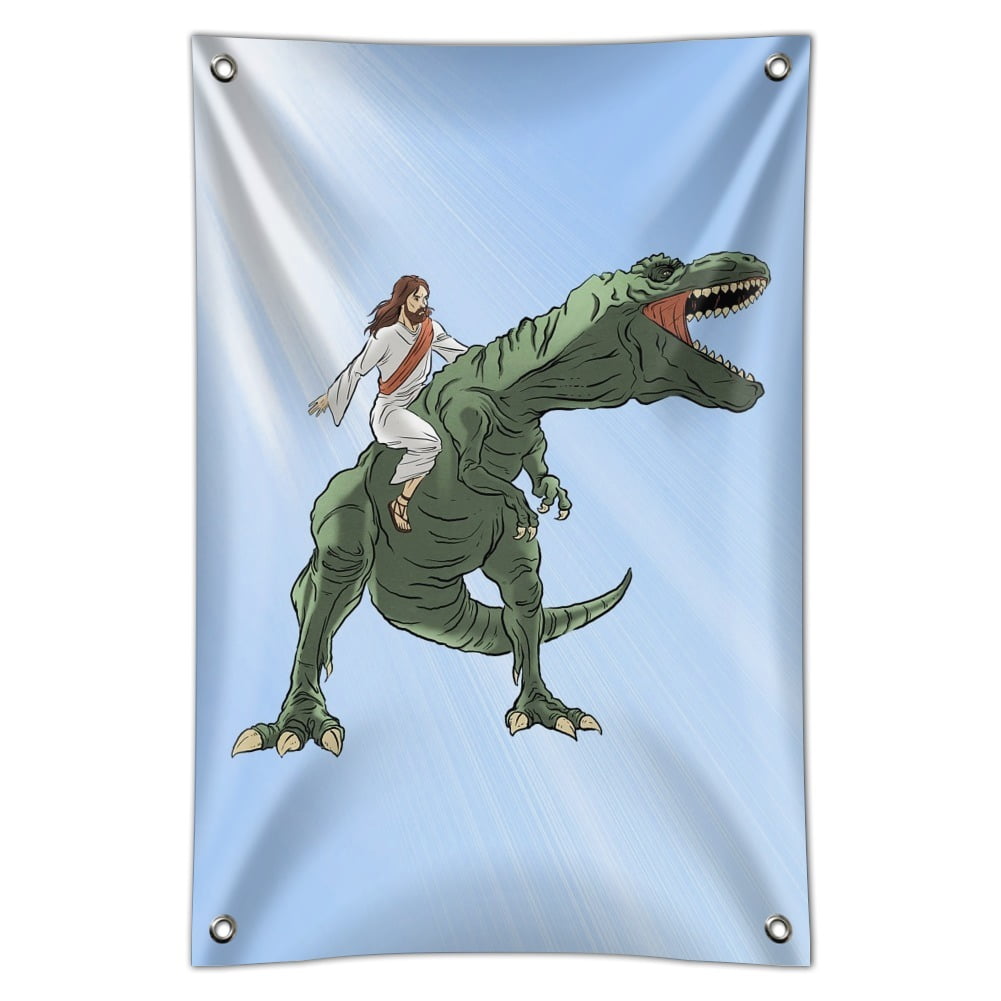 Jesus Riding a T-Rex Home Business Office Sign - Walmart.com