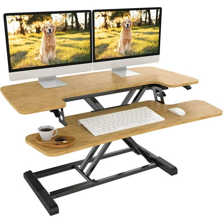 Standing Desk Converter - 35 Inch Height Adjustable Standing Desk Riser ...