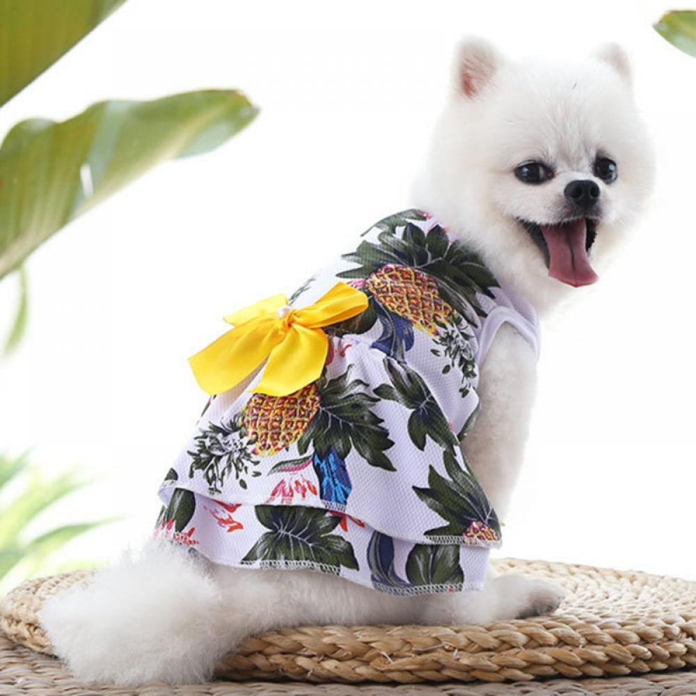 Dog Dresses Summer Small Dog Clothes Hawaiian Style Chihuahua Fruit ...