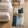 Abstract Color Stitching Washable Runner Rug 3X5 ft Gary Blue Graffiti ...