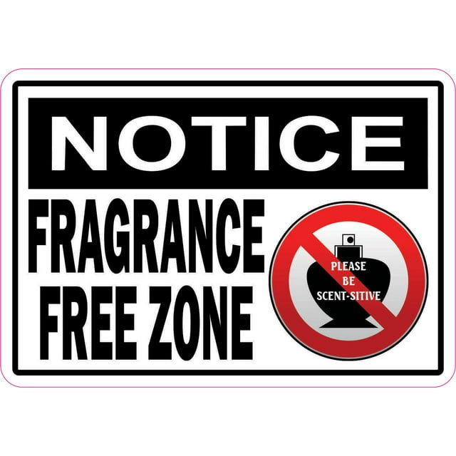 5in x 3.5in Notice Fragrance Free Zone Vinyl Sticker - Walmart.com