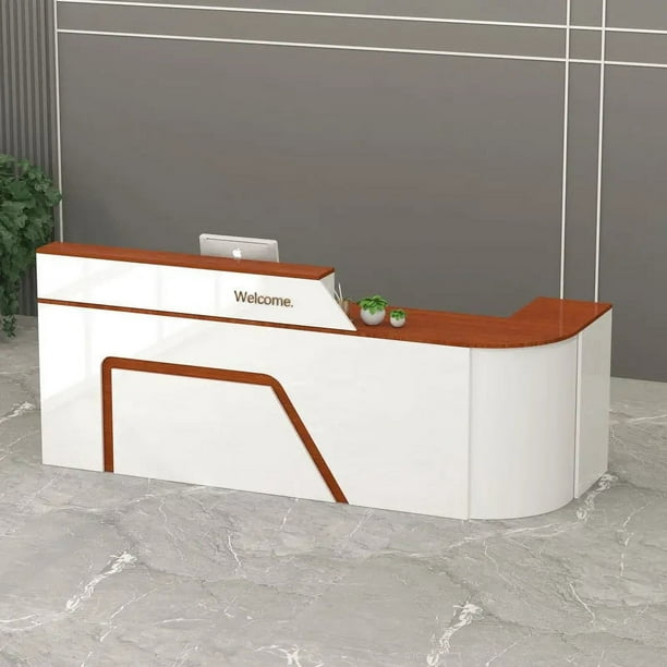 Bar Small Reception Modern Office Desk White Receptionist Table Retail ...