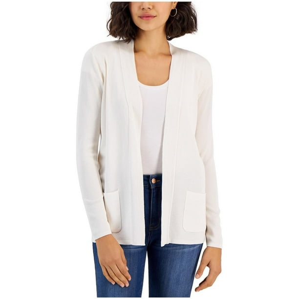 Jones New York Womens Open Front Icon Cardigan Sweater, Beige, Small ...