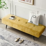 Kithkasa Modern Entryway Bench, Padded Corduroy Seat, Wide Front Entry ...