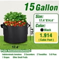 12-Pack Grow Bags, Heavy Duty Fabric Pots with Handles, Reusable Plant ...
