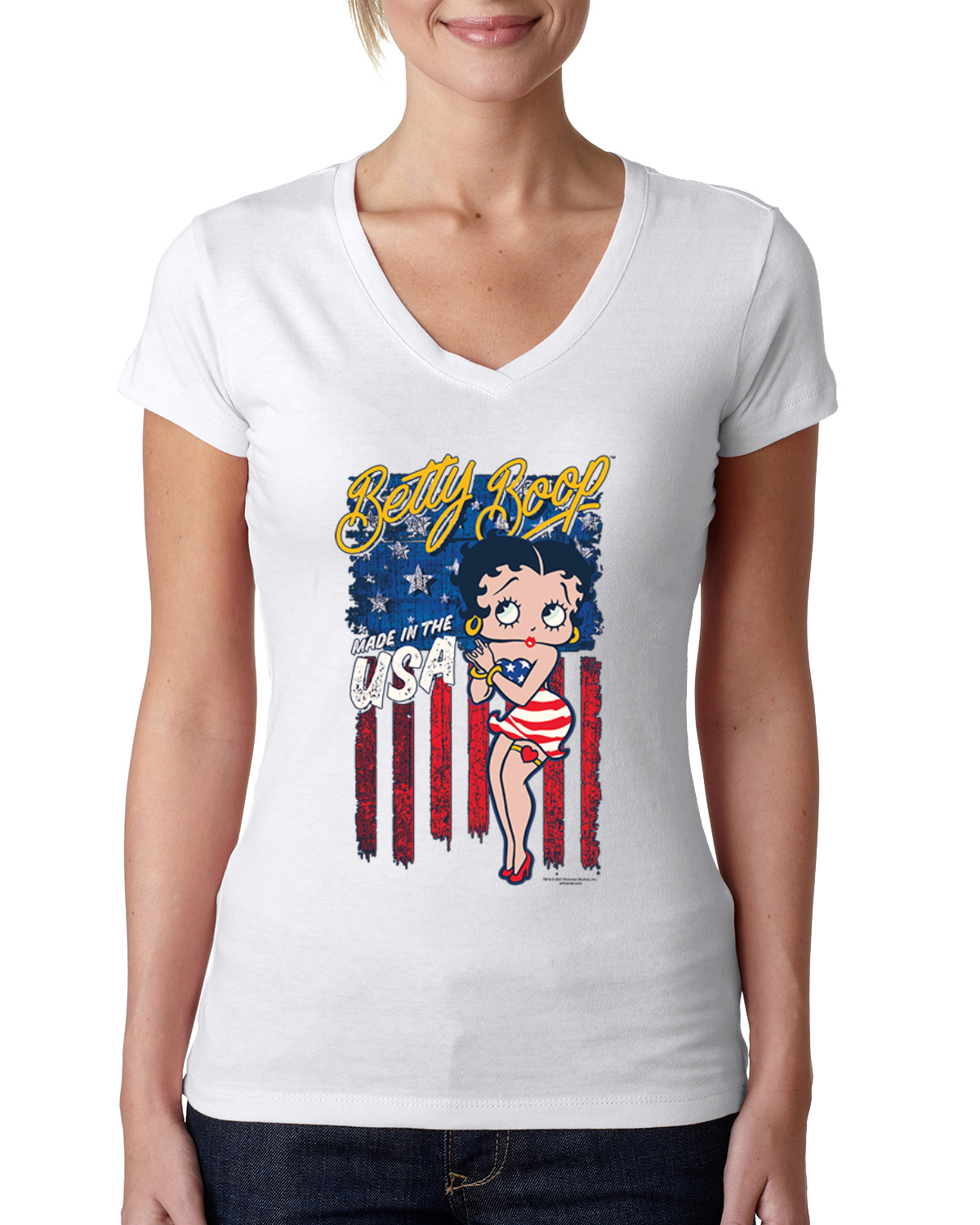 Wild Bobby , Betty Boop Made in the USA Betty Boop Womens Junior Fit V ...