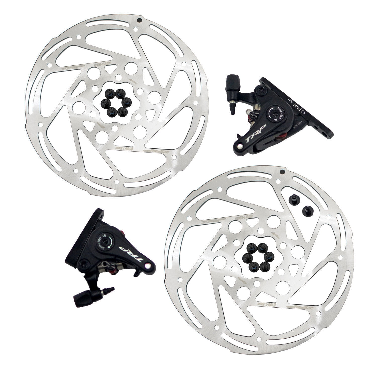TRP Spyre-C Flat Mount Mechancial Disc Brake Set 160mm Rotors (Front ...