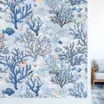 Rainbow Window Privacy Film, Blue Coastal Static Cling Window Film PVC ...