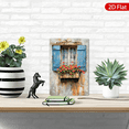 8x12 Inch Metal Wall Art, Rustic Blue Window with Coral Floral Box ...