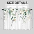 26x36Inch Sage Green Gold Eucalyptus Botanical Small Kitchen Curtain ...