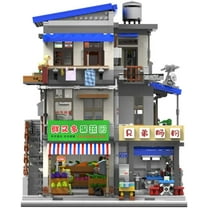 Lighted Music Store Cafe and Lounge Modular City Building Blocks Set ...