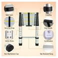3.2M Telescopic Ladder 10.5FT Multi-Purpose Aluminium Telescoping ...