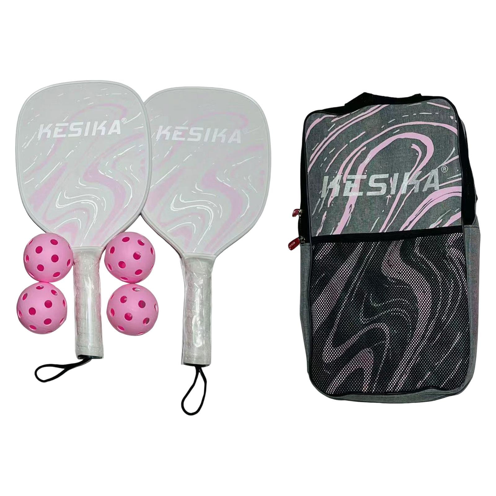 Pickleball Paddles Paddle Set 4 Balls Comfort Grip Fiberglass Rackets ...