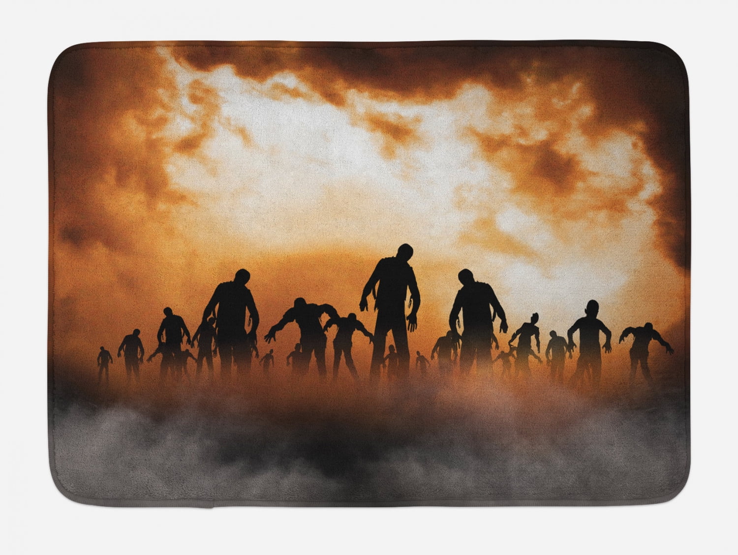 Halloween Bath Mat, Zombies Dead Men Walking Body in the Doom Mist at ...