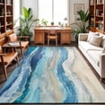 3x5 Ombre Blue Area Rug for Bedroom, Washable Non Slip Low Pile Soft ...
