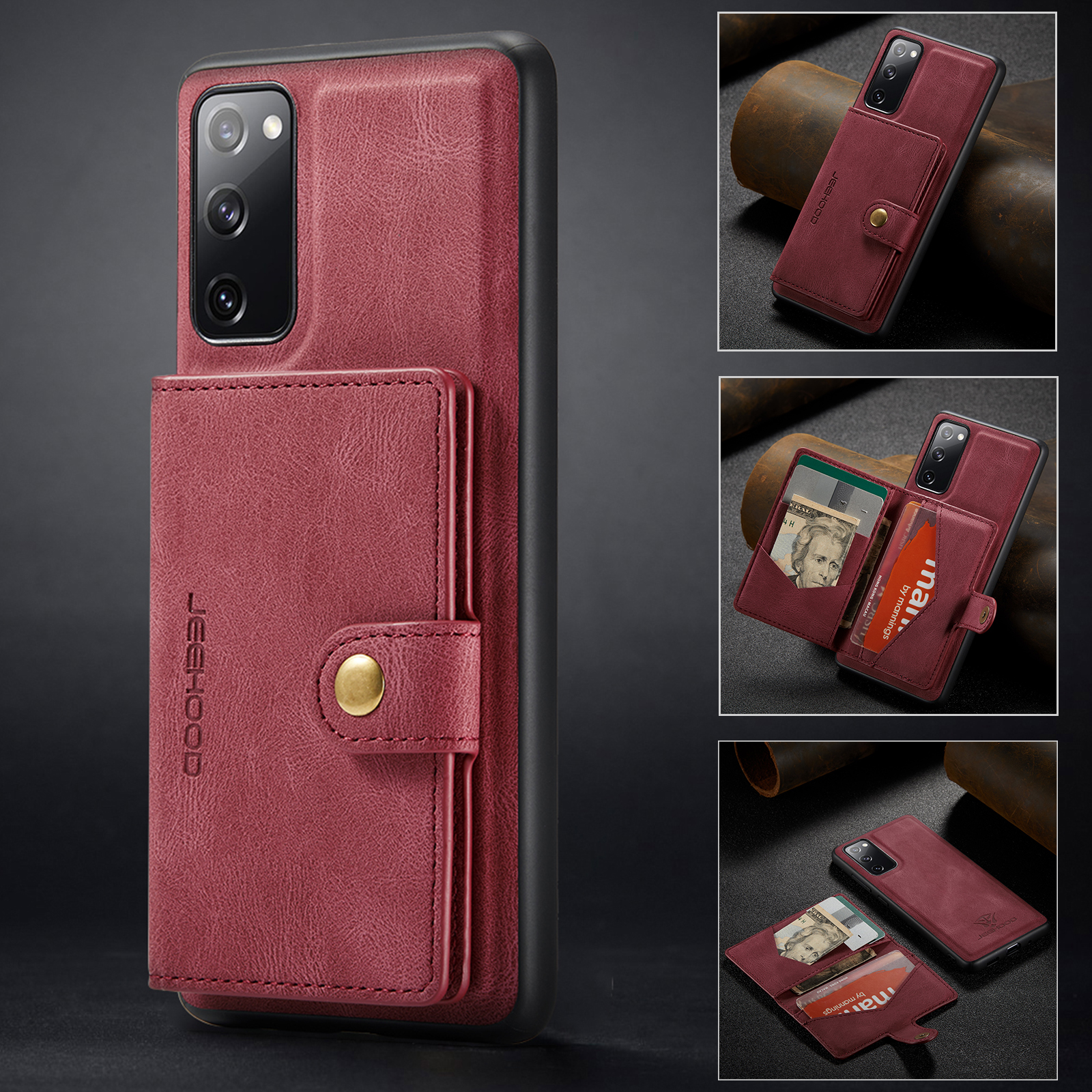 Case for Galaxy S20 FE, Wallet Case w/Magnetic Credit Card Holder ...