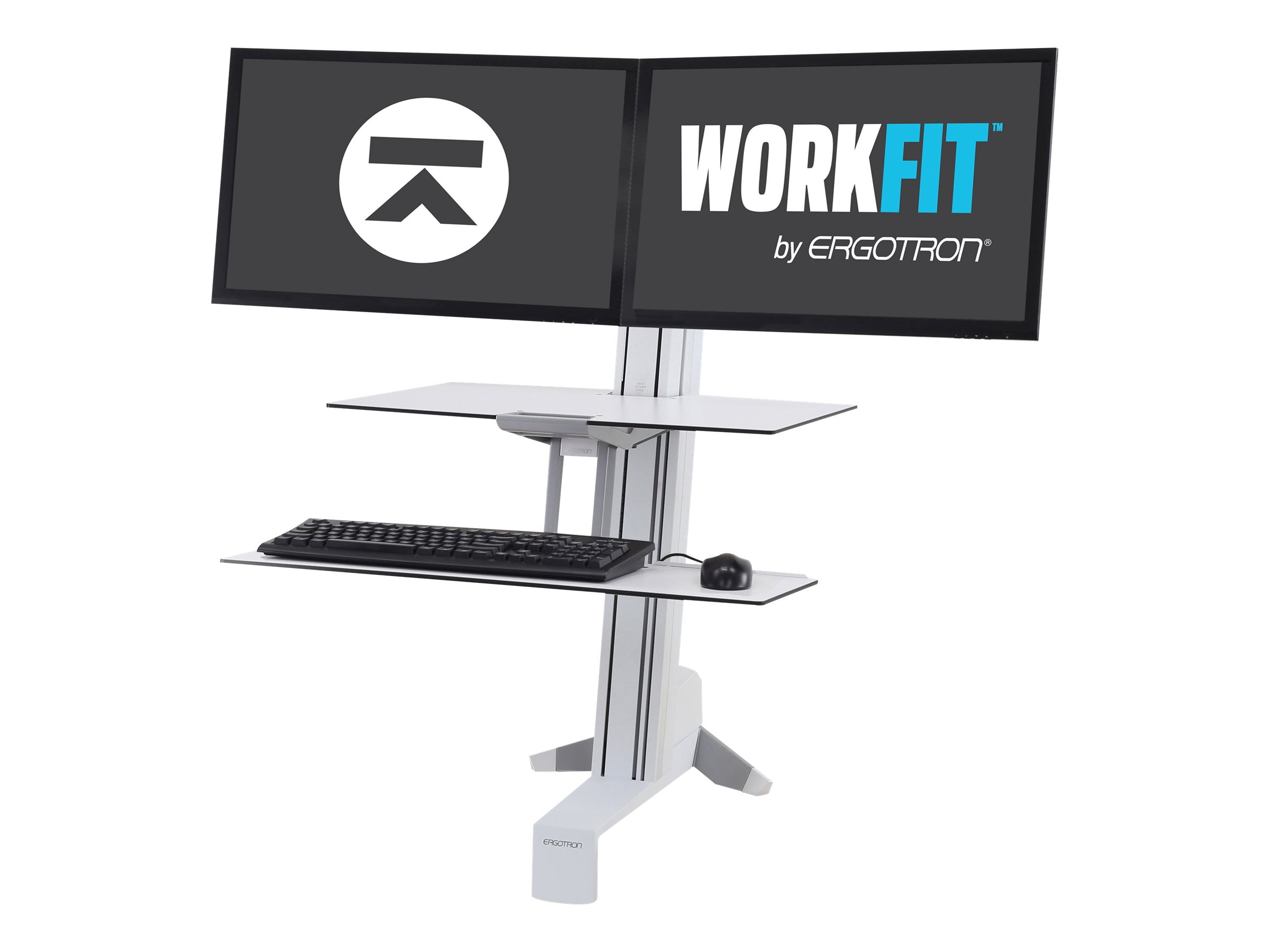 Ergotron WorkFit-S Sit-Stand Workstation with Worksurface+,Dual LCD ...