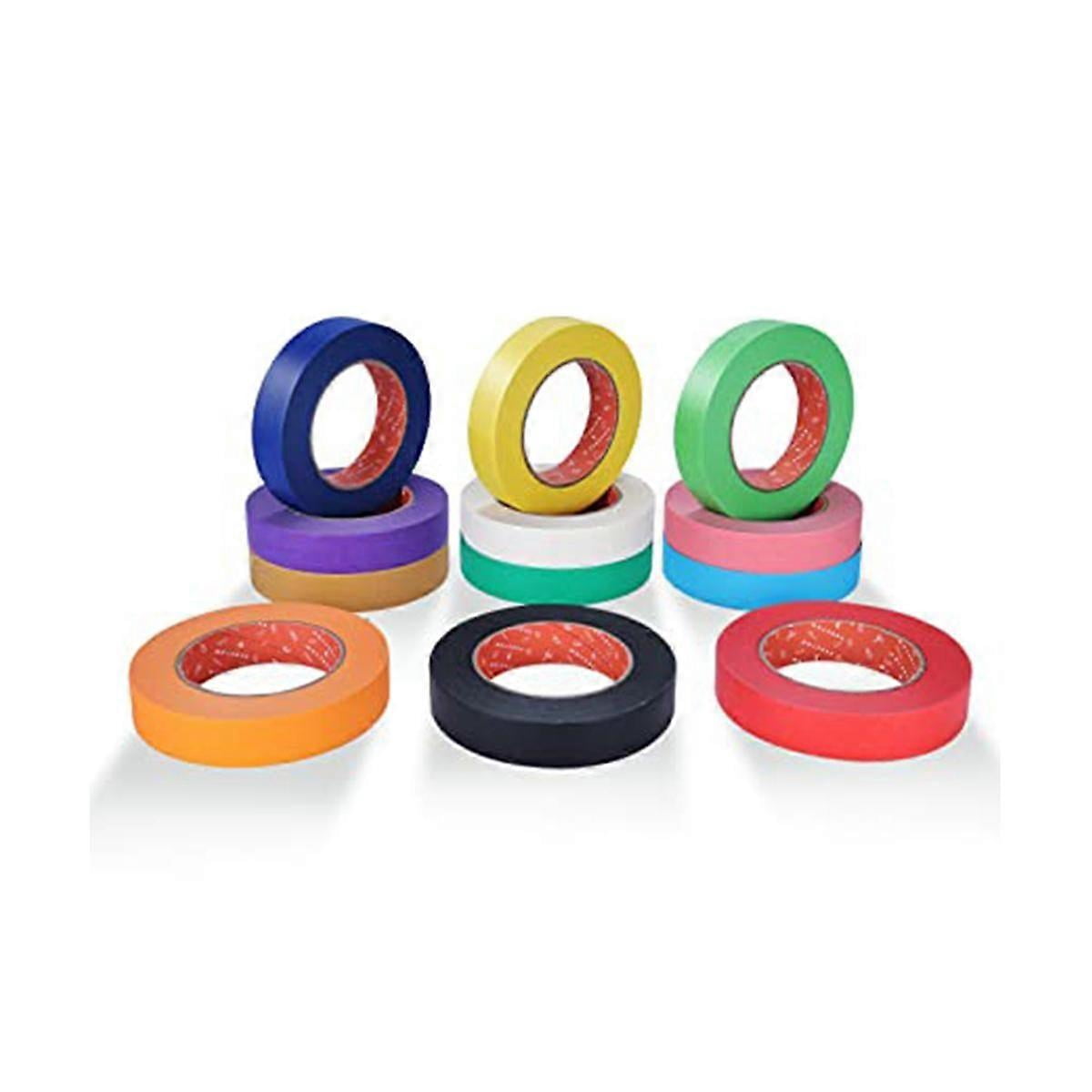 Cinta adhesiva de colores a granel, 1980 pies x 1 pulgada, 12 colores ...