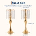 Gaderth Elegant Gold Crystal Candle Holder Centerpiece, 21.26in Tall ...