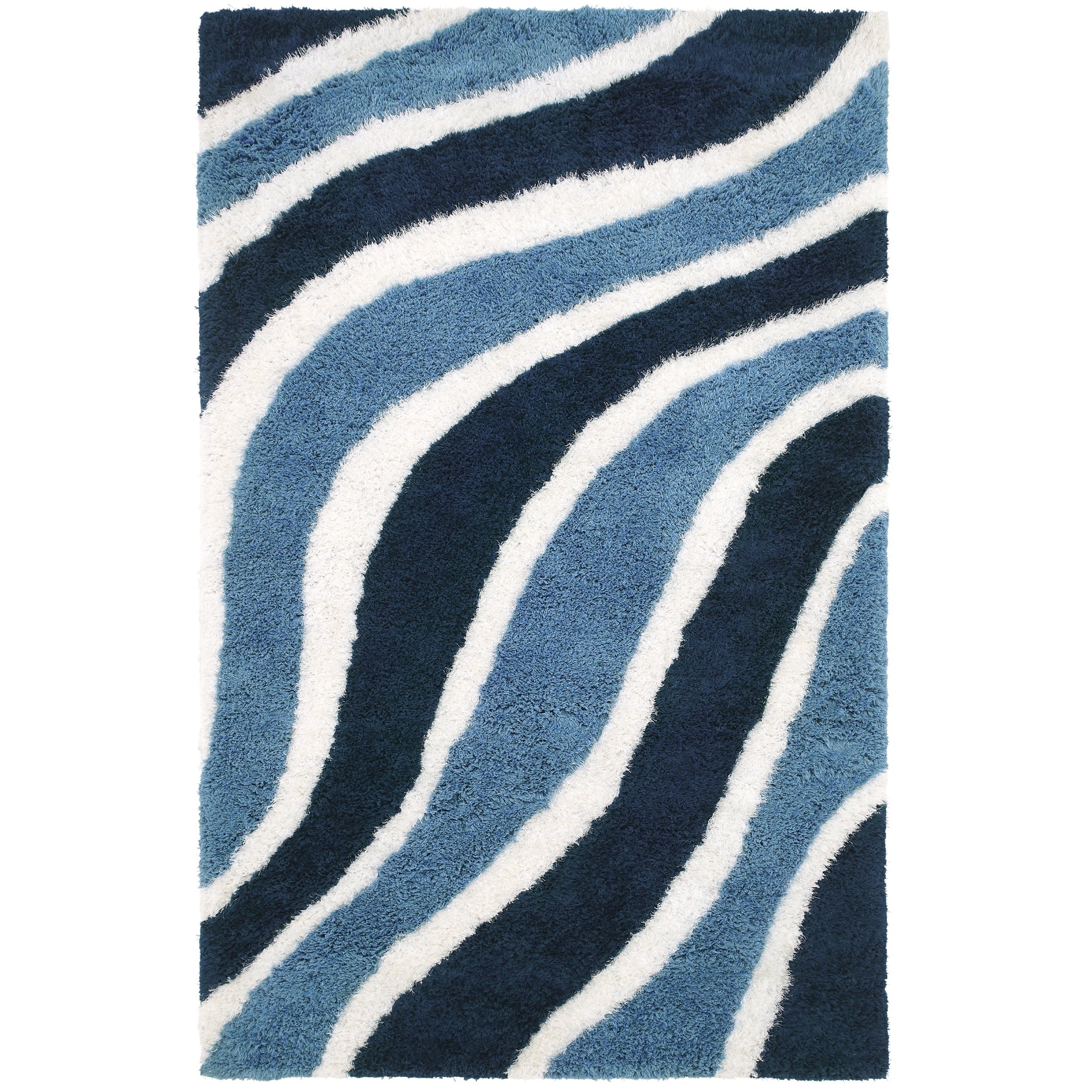 Waverling Hand Tufted Teal Shag Area Rug - Walmart.com