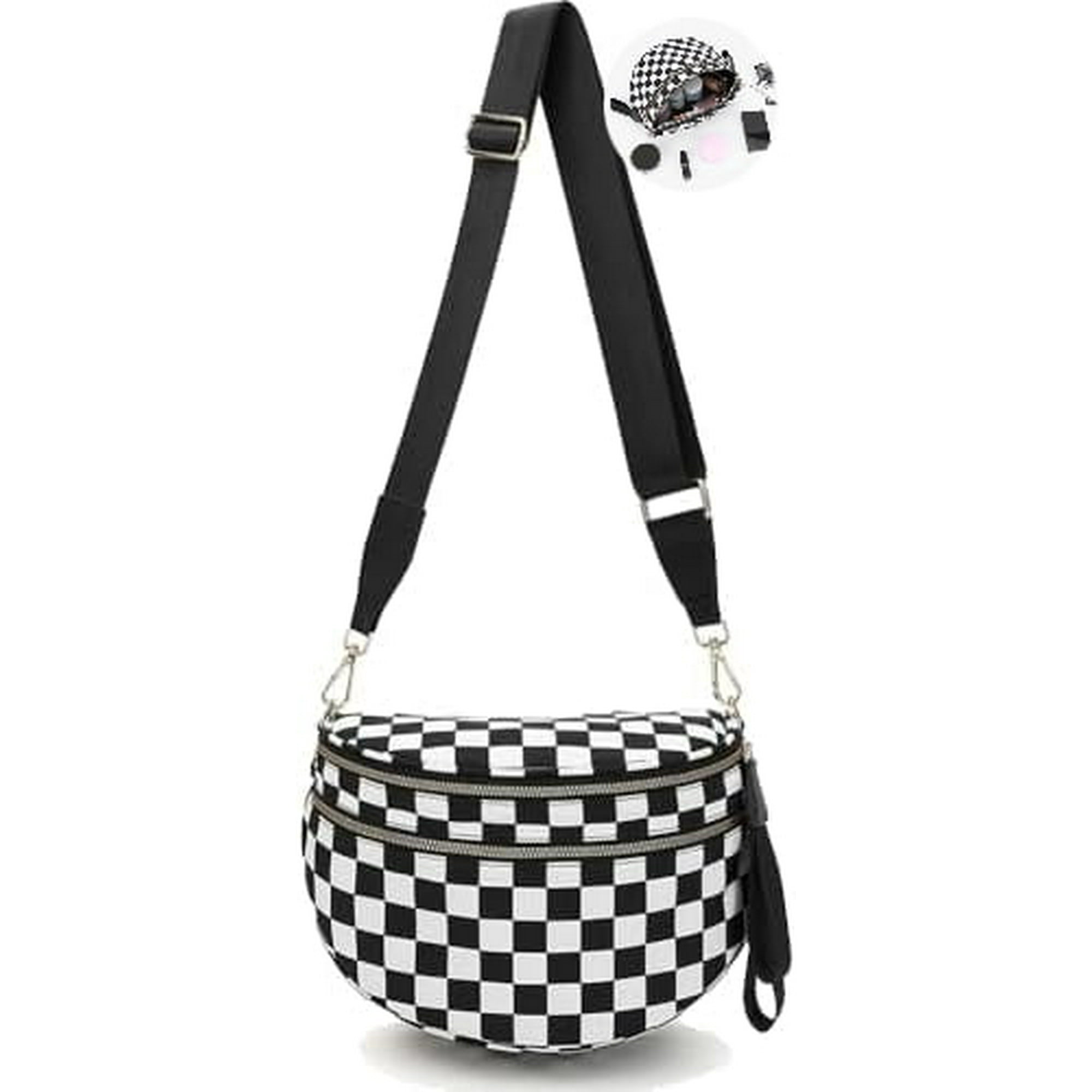 Click here for Ousitaid Checkered Crossbody Bum Bag For Women Nyl... prices