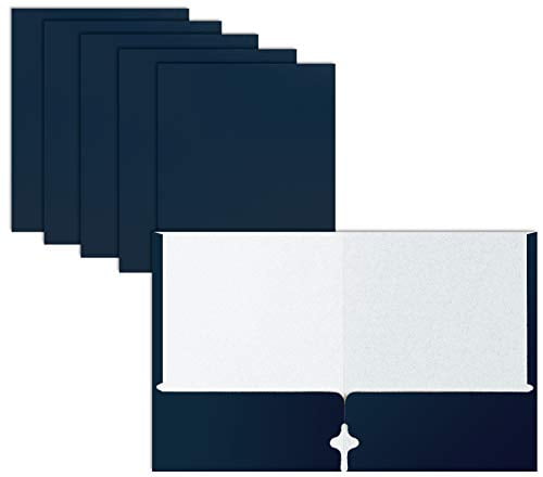 Two Pocket Portfolio Folders, 50-Pack, Navy Blue, Letter Size Paper ...