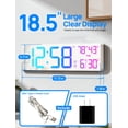18.5" Large White Digital Wall Clock with Remote Control for Living ...