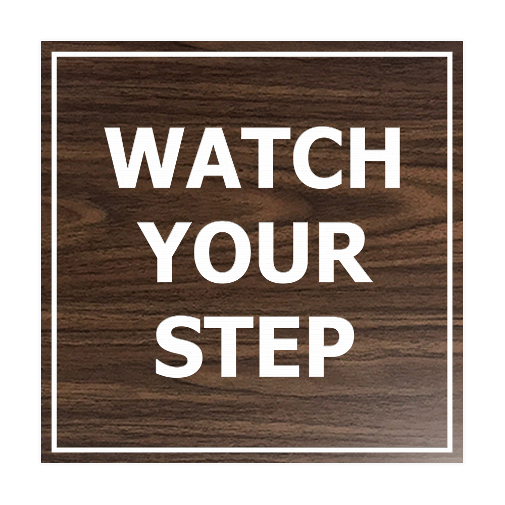 Square watch your step Sign (Walnut) - Medium - Walmart.com
