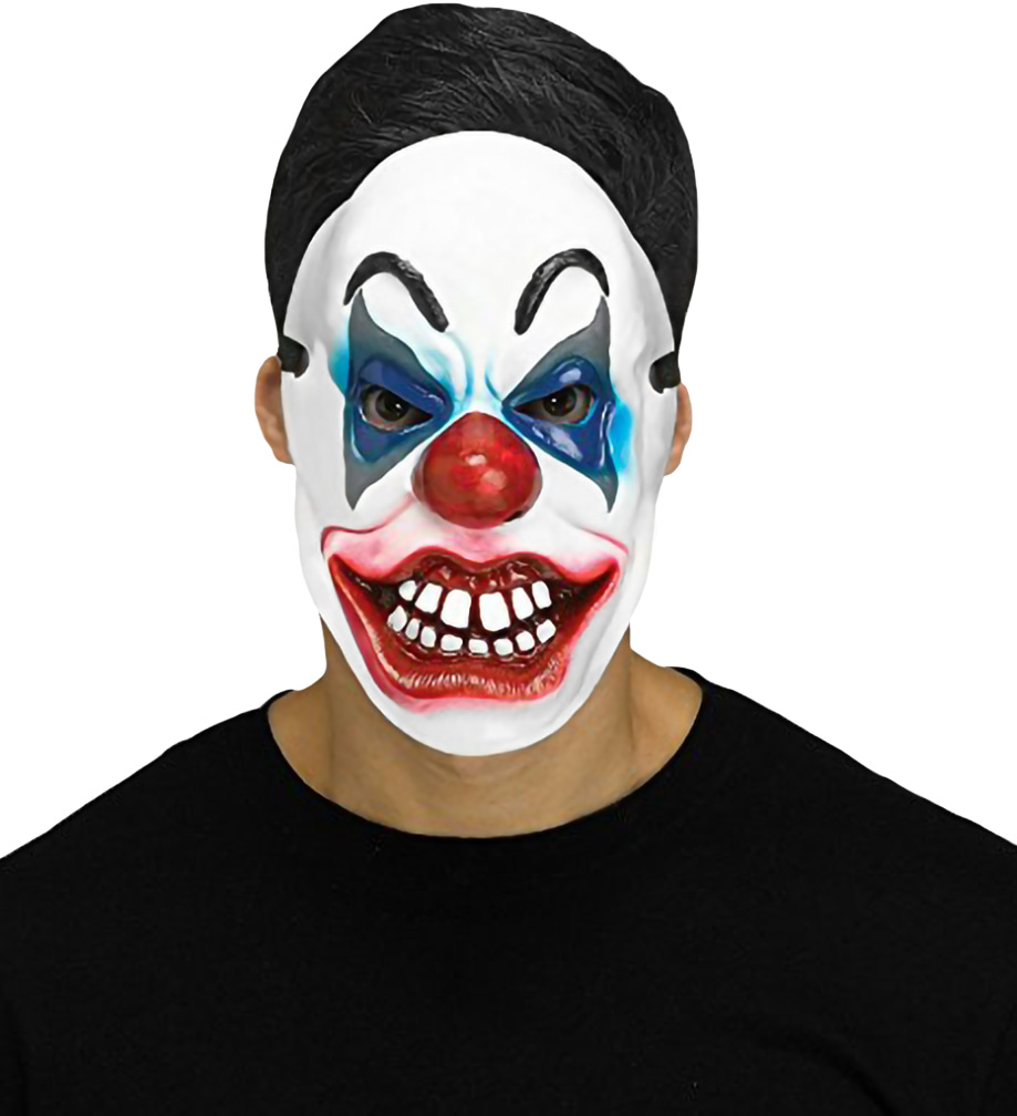 Clown Mask Smiling White Teeth Adult Halloween Costume Accessory ...