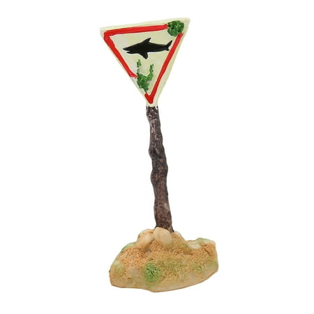 Fish Warning Sign Ornaments, Resin Warning Sign Decoration Stable Base ...