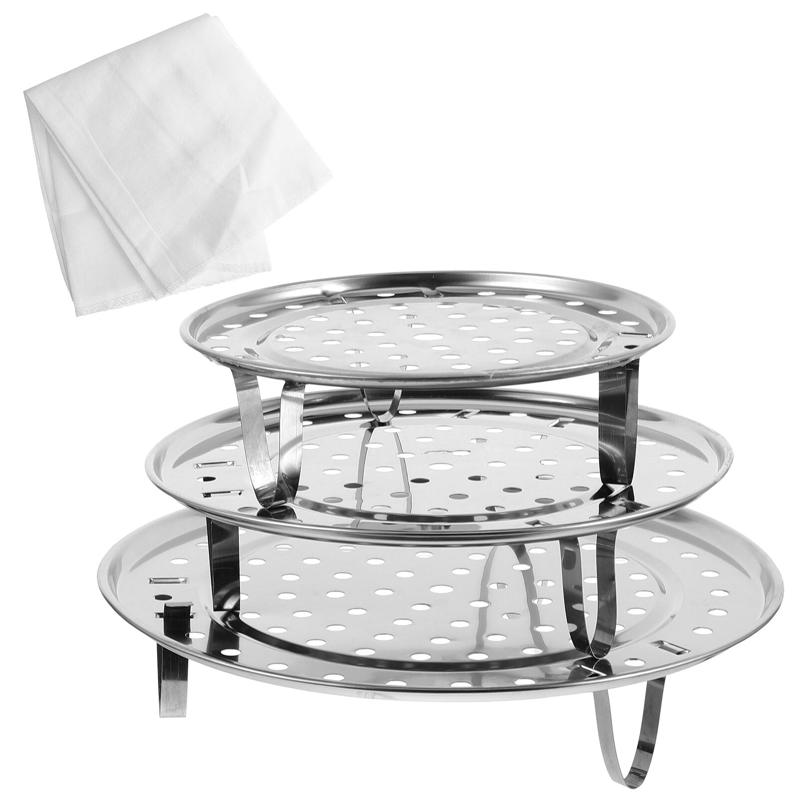1 Set of Steam Plate Steamer Rack Steaming Dish Food Plate Cooker Rack ...