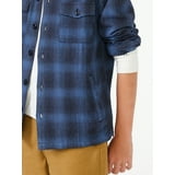 Free Assembly Boys Flannel Shirt Jacket, Sizes 4-18 - Walmart.com