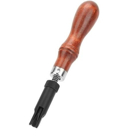 Leather Grooving Tool, V-Shaped Retractable Cutter Groover Wood Handle ...