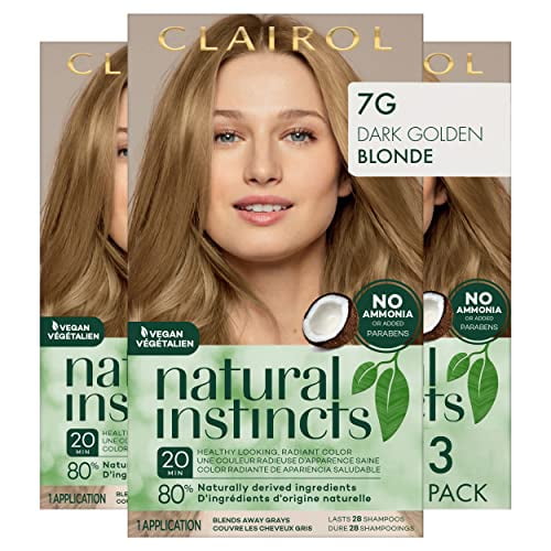 clairol Natural Instincts Demi-Permanent Hair Dye, 7g Dark golden ...