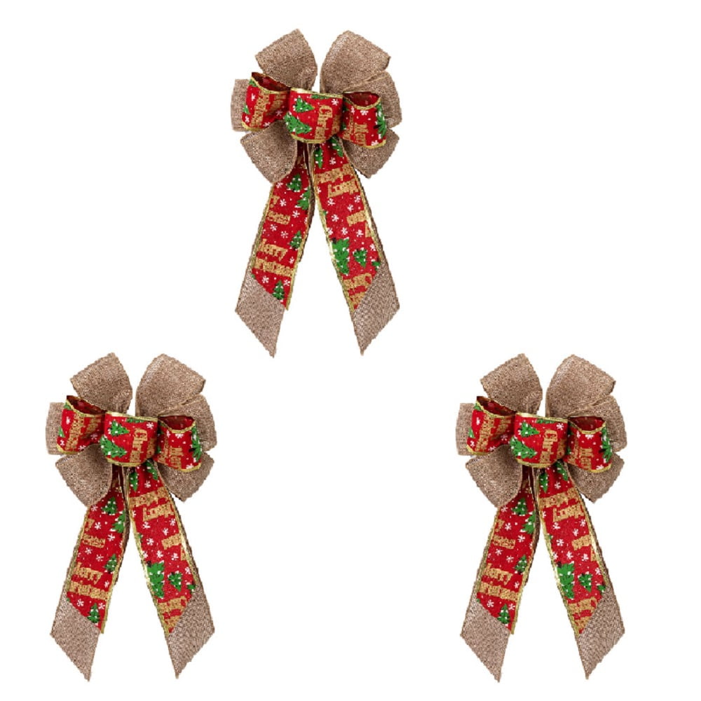3 Pack Christmas Bow Large Red Wreaths Bows Christmas Tree Ornaments ...