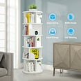 "Bimiti 5-Tier Rotating PVC Bookshelf, 20 Shelves Book Tower, Spinning ...