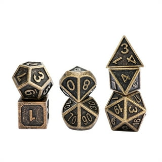 Cusdie Metal Dice Set, 7 Pcs DND Metal Dice, Pinwheel Design Polyhedral ...