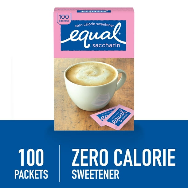 Equal Saccharin Zero Calorie Sweetener Packets, Sugar Substitute, 100 ... Equal Saccharin Zero Calorie Sweetener Packets, Sugar Substitute, 100 ...