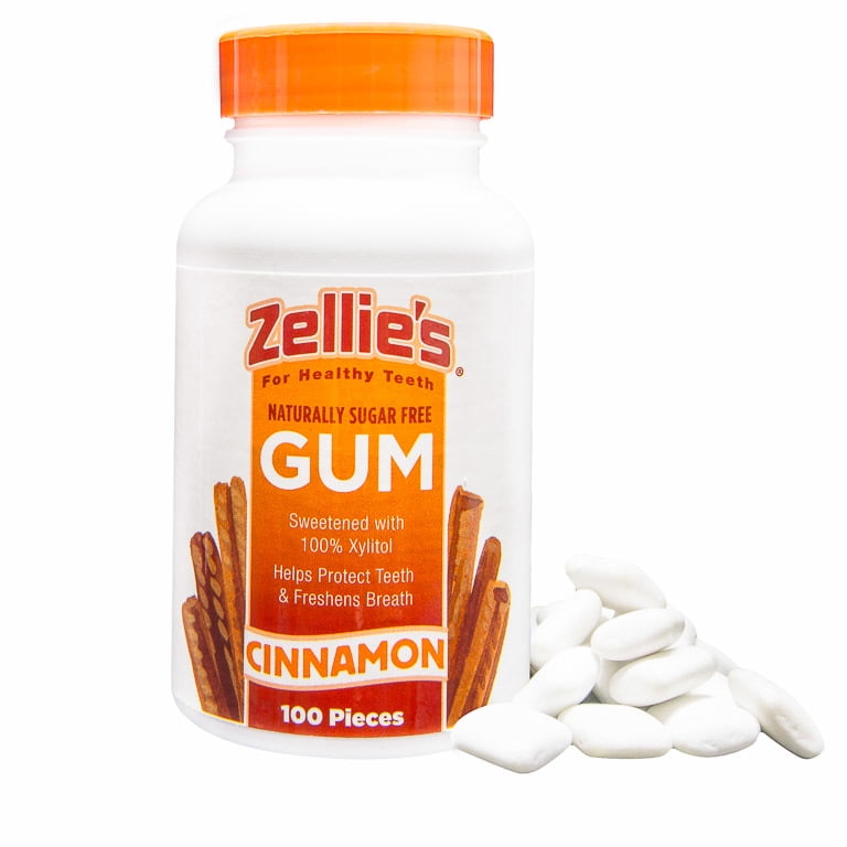 Zellie's Cinnamon Xylitol Gum Jar 100 Ct - Walmart.com